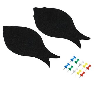 2Pcs Bulletin Board Fish Self Adhesive DIY Wall Felt Tile with Push Pin ...