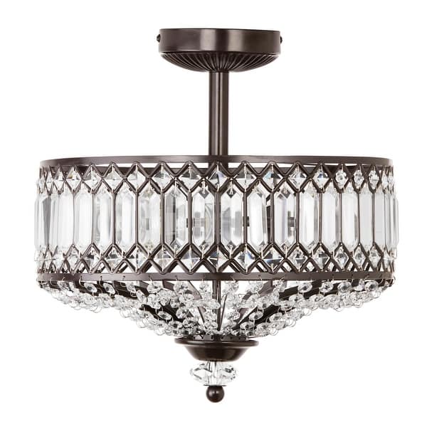 Silver Orchid Furey Bronze/Gold Tiered Glass Semi-flush Lighting ...