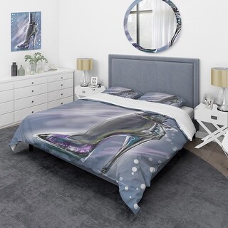 Designart 'Shiny Shoe High Heeled Stiletto With Glitter' Modern Duvet ...