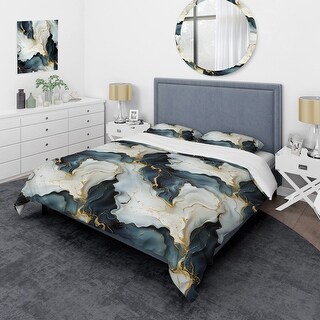 Designart "Gold Timeless Marble Classic Delights II" Green Glam Bedding ...