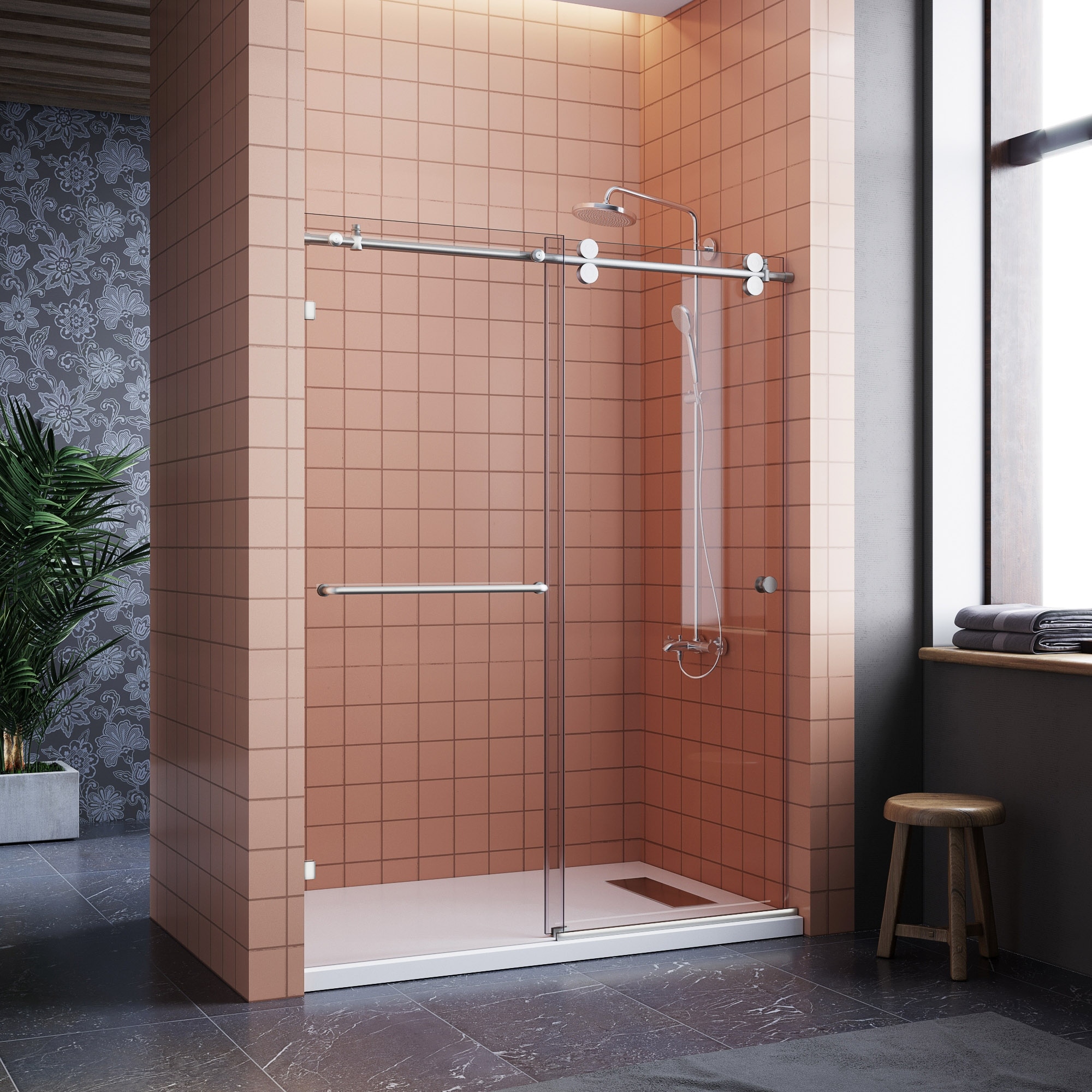 Stainless Steel, Stainless Steel Finish Shower Doors - Bed Bath & Beyond