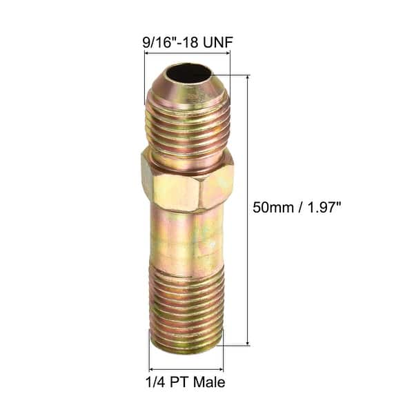 Extension Pipe Fitting 9/16"-18 UNF Male to 1/4 PT Hex Connector - Bed ...