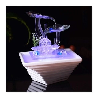 Desktop Fountain Glass Crystal Ball Table Top Fountain,Small Water ...