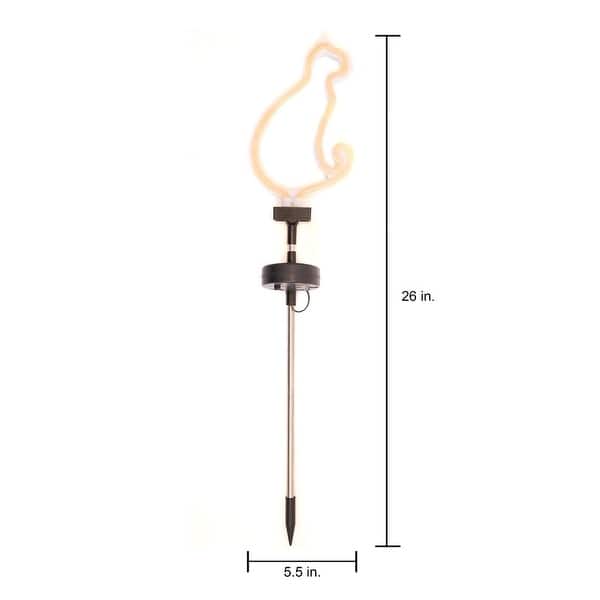 Solar LED Neon Cat Outdoor Garden Decor Stake Light - Bed Bath & Beyond ...