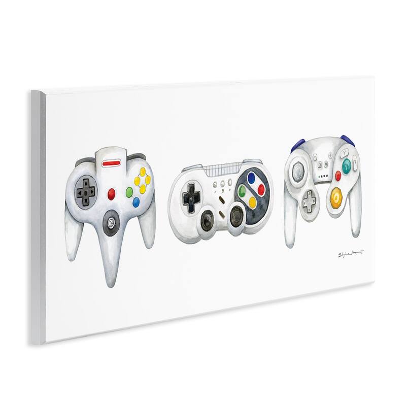 Stupell Vintage Video Game Controllers Wall Plaque Art by Stephanie ...