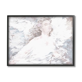 Stupell Flying Angel Woman Majestic Painting Framed Giclee Texturized ...