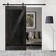 30 in x 84 in Charcoal Black Stained Z Barn Door w/ Sliding Hardware ...