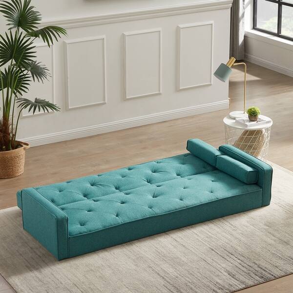 Modern Sofa Bed Sponge Upholstered Daybeds with Square Pillow and 3 ...