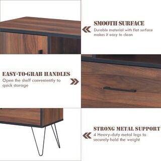 Sideboard Storage Cabinet Multipurpose Display Unit with Metal Leg And ...