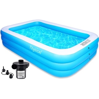 Inflatable Pool for Kids and Adults with Pump - 118 x 72 x 22 - More ...