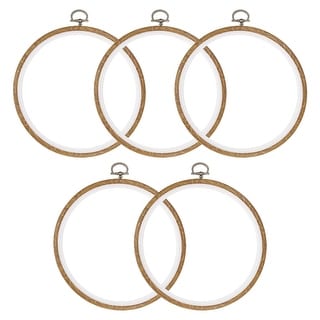5pcs Embroidery Hoop Frame 6" Round Imitated Wood Circle Cross-Stitch ...