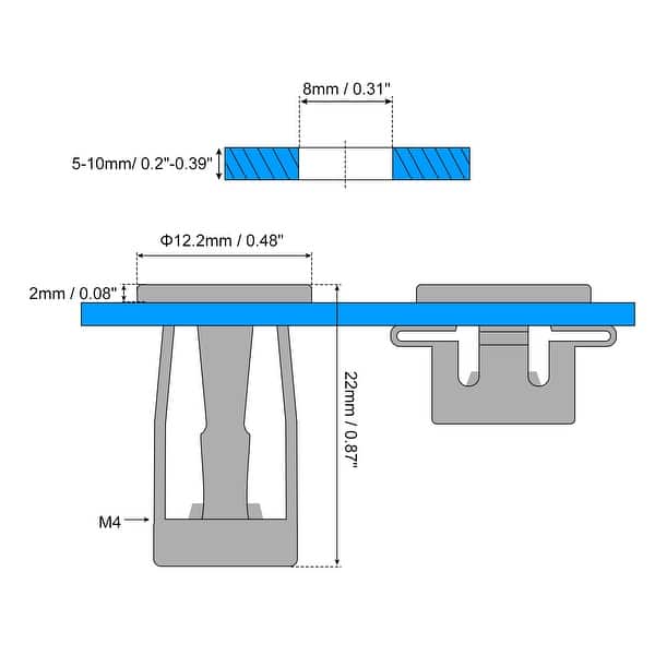 M4 Jack Nuts, Threaded Insert Nut Carbon Steel Rivet Nuts - Bed Bath ...
