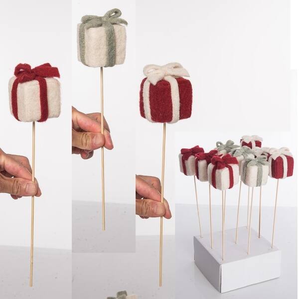 Felt Gift Box Picks Set of Multicolored Decorative Figurines - Bed Bath ...