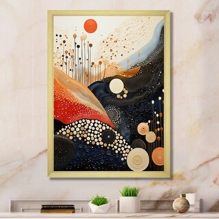 Designart "Coral Grey Monochromatic Fusion" Abstract Collages Framed ...