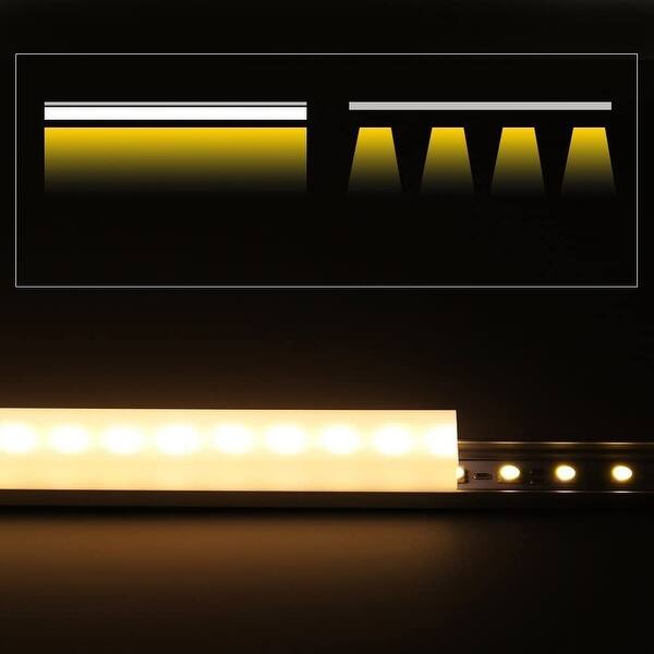 1M/3.3ft U-Shape Aluminum Channel - LED Aluminum Extrusion for Recessed ...