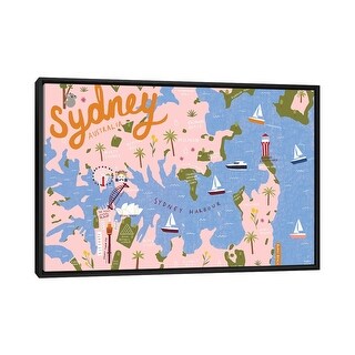 iCanvas "Sydney Australia Map" by Alysha Dawn Framed Canvas Print - Bed ...