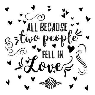 Black All Because Two People Fell In Love Wall Decals - Bed Bath ...