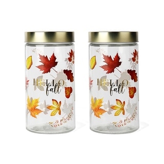 Fall Leaves Glass Jar - Bed Bath & Beyond - 39495732