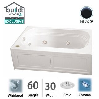 Jacuzzi LXS6030 WLR 2CH Luxura 60" Whirlpool Drop In Bathtub with Left ...