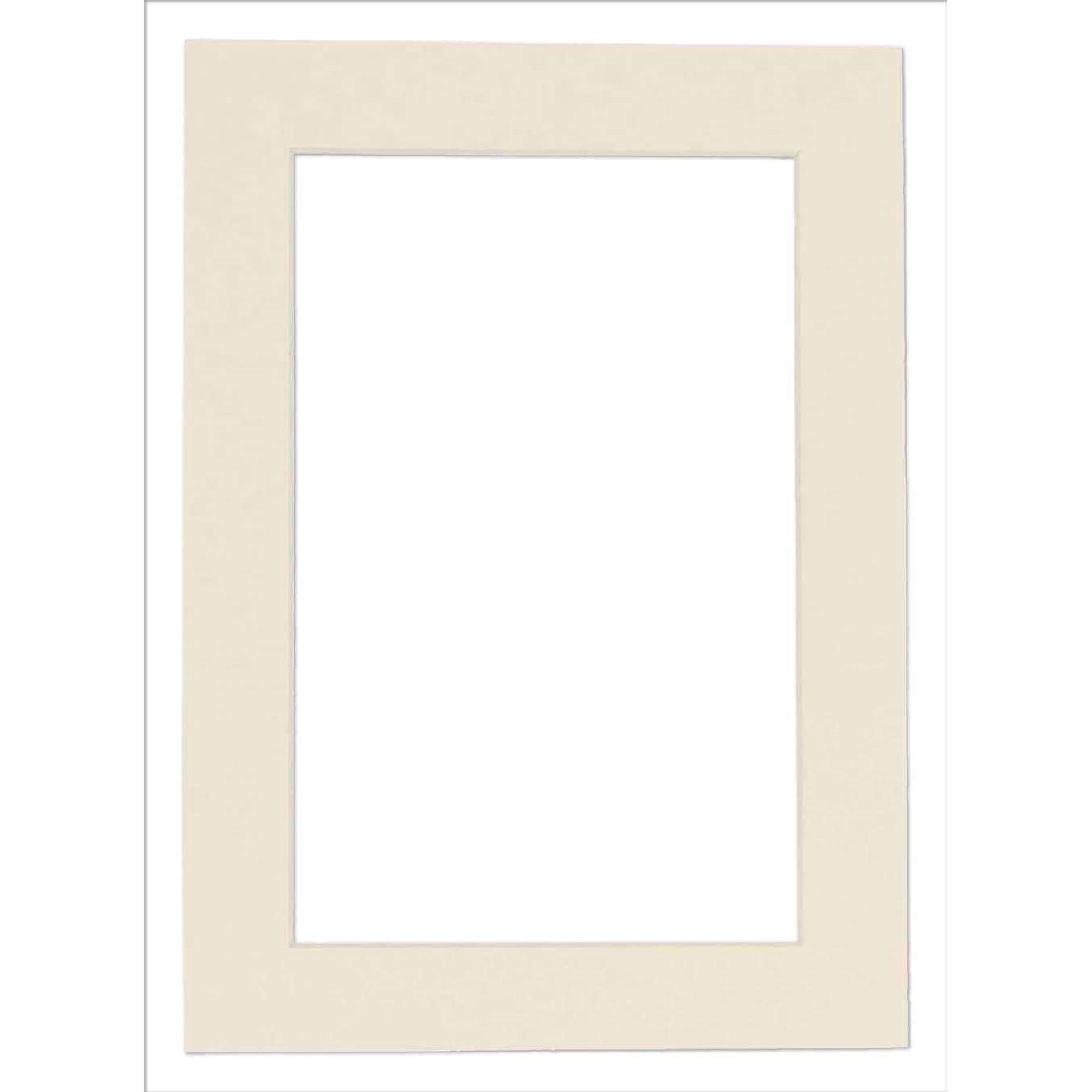 16x20 Mat Bevel Cut for 12x15 Photos - Acid Free Textured Cream Precut ...