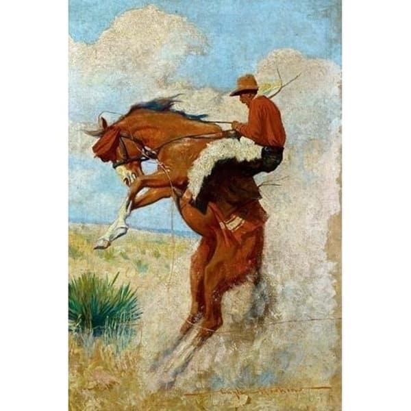 Oil Painting Of Cowboy On Bucking Horse For A Western Pulp Magazine ...