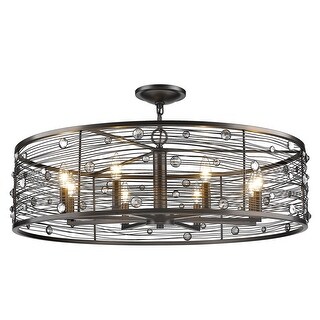 Golden Lighting Bijoux 8 Light 33" Wide Semi-Flush Ceiling Fixture ...