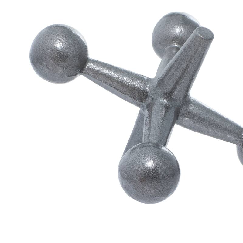Classy Metal Silver Jacks (Set Of 3) - Overstock - 21015402