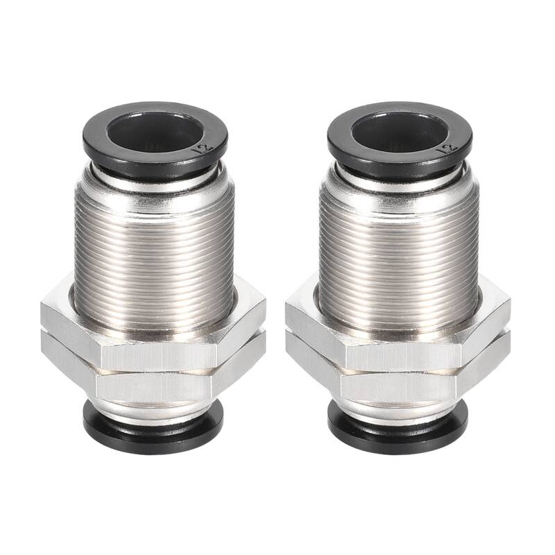 Straight Pneumatic Push to Quick Connect Fittings Bulkhead Union 12mm ...