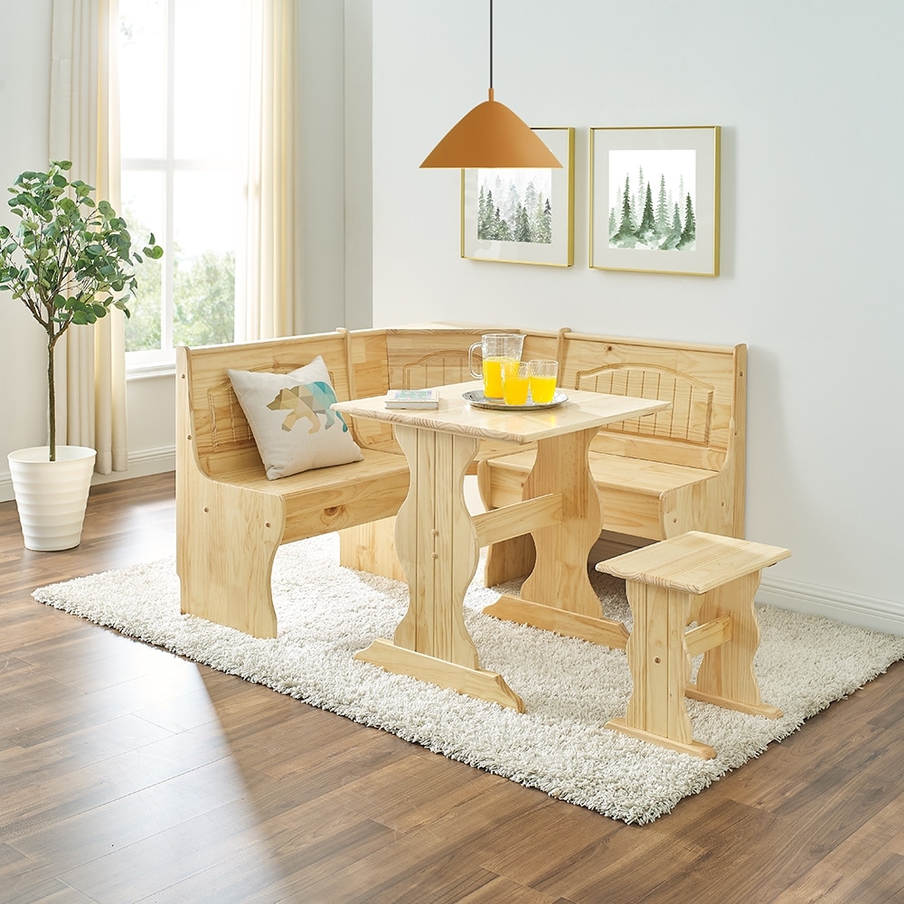 Middlecreek Wood Farmhouse Breakfast Nook Dining Set - On Sale - Bed ...