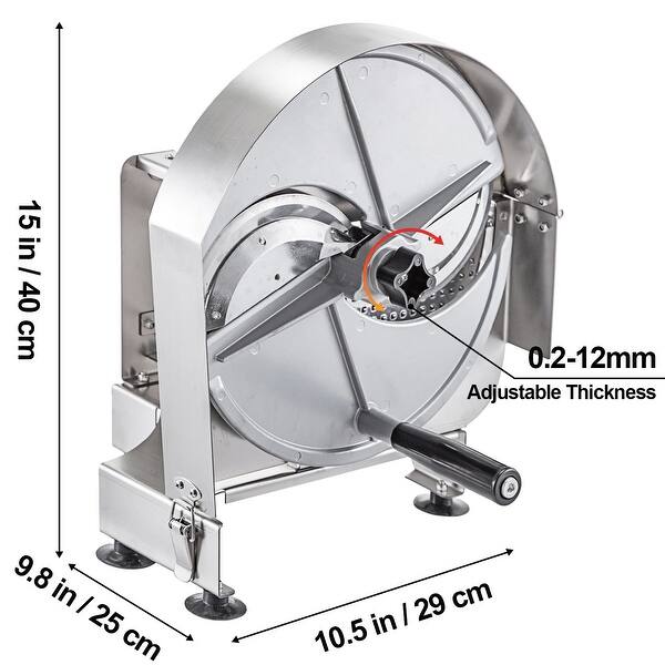 VEVOR Commercial Manual Slicer Adjustable Thickness 0.2-12 mm Stainless ...