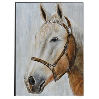 Hand Painted Horse Wooden Wall Art Decor Multicolor Saltoro Sherpi ...