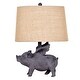 Resin Novelty Pig Table Lamp Set, Grey - Set of 2 - 15x10x21" - Bed ...