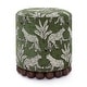 Dex Leopard Pattern Jacquard Upholstered Round Ottoman - Bed Bath ...