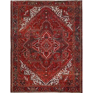 Shahbanu Rugs Barn Red, Vintage Persian Heriz, Good Condition, Rustic ...