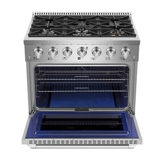Akicon 48" Slide-in Freestanding Professional Style Gas Range with 6.7 ...