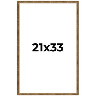 21x33 Frame Gold Kingsley Distressed Solid Wood Picture Frame Width ...