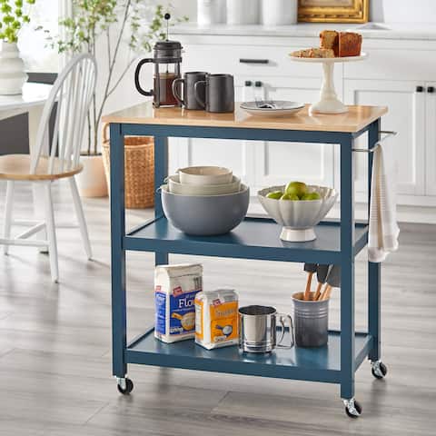 Simple Living Red Sonoma Kitchen Cart - On Sale - Overstock - 8933471