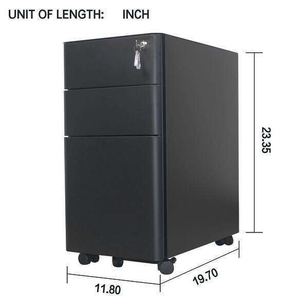 TiramisuBest HISTEEL 3 drawers rounded edge mobile pedestal - Bed Bath ...