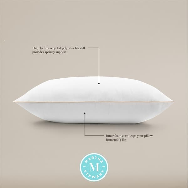 Martha Stewart Flat No More Memory Foam Jumbo Pillow Set of 2 - Bed ...