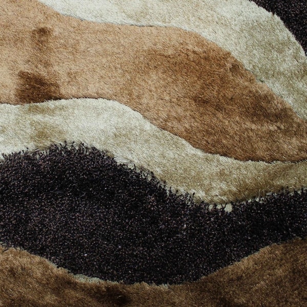 RugBerry Signature Collection 1-inch Pile Shag Area Rug Beige Color - 8 ...