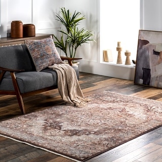 Nuloom Philippa Traditional Medallion Fringe Area Rug - Bed Bath ...