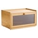 15.75-inch Bamboo Bread Storage Box with Acrylic Wavy Door ...