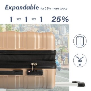 Rose Gold Single Luggage Carry on Luggage ABS 24" with Hardside ...