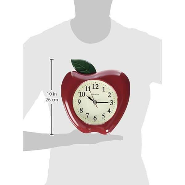 Westclox 3D Apple Shaped Wall Clock, Red, 10 Inches - Red-Green - Bed ...