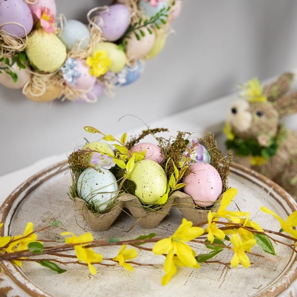 speckled easter eggs decor