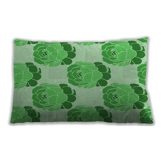 Ahgly Company Patterned Indoor-Outdoor Jade Green Lumbar Throw Pillow ...