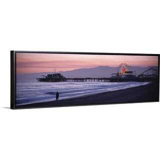 "Santa Monica Pier Santa Monica CA" Black Float Frame Canvas Art - Bed ...