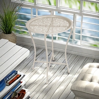 Modern Beige Foldable Side Table - Bed Bath & Beyond - 40733893