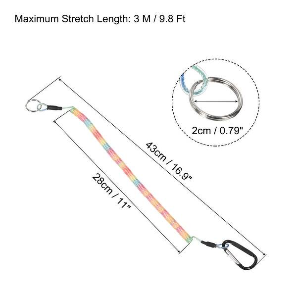 Fishing Tool Lanyard, Safety Cord Spiral Coiled Lanyards Tether w Clip ...