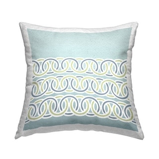 Stupell Blue Linked Loops Pattern Printed Outdoor Throw Pillow Design ...